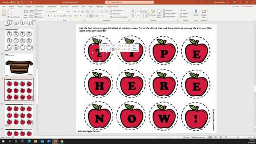 Fall Name Craft, Apple Bulletin Board, Apple Name Craft Recognition