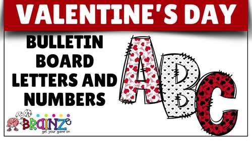 Valentine’s Day Bulletin Board Letters & Numbers | 3 Sets of A-Z & 0-9 ...