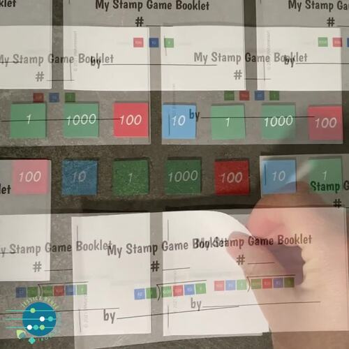 Montessori Math Blank Stamp Game Paper, Place Value Templates to Thousands