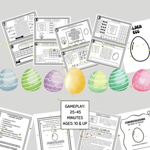 Easter Escape Room – Classroom Egg Scavenger Hunt | 8 Puzzles & Riddle ...