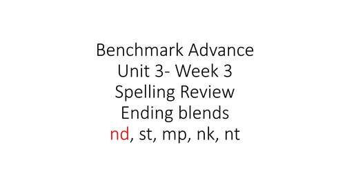 Benchmark Advance First Grade Spelling Unit 3 Week 3 Video Review (nd ...