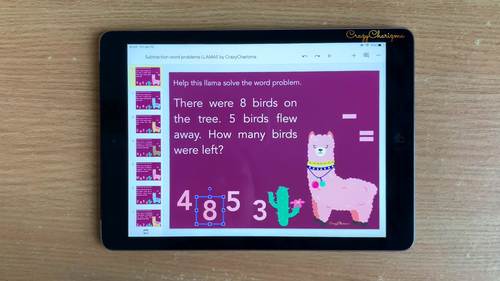 Subtraction Word Problems to 10 for Google Classroom by CrazyCharizma