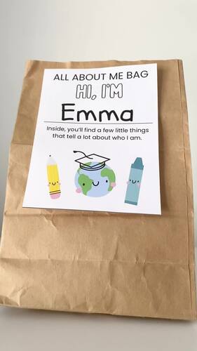 All About Me Bag Activity Editable in Canva - Parent Instructions ...