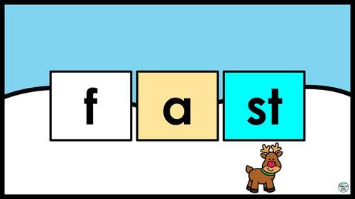 Holiday Ending Blends with Short Vowels Reindeer Week CVCC Consonant Blends