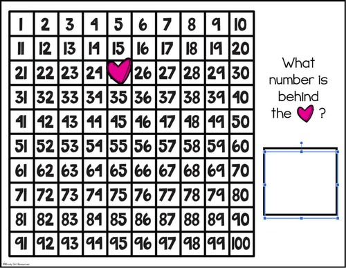 Valentine's Day Hundreds Chart for Google Slides™ by Rhody Girl Resources