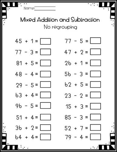 Mixed addition and subtraction to 100 worksheets | Math Facts Fluency