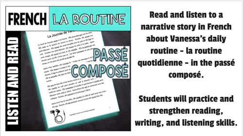 French Passé Composé - La Routine Quotidienne Reading & Listening ...