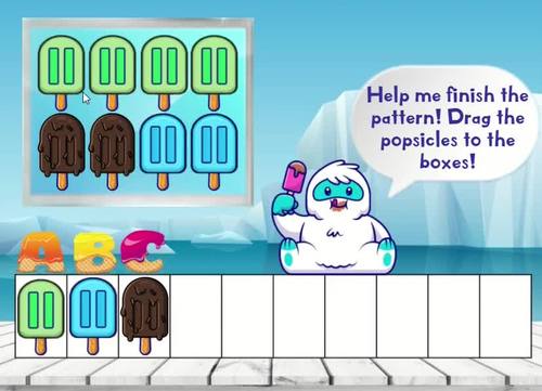 Building Patterns Winter Math Boom Cards™ for Kindergarten & 1st Grade