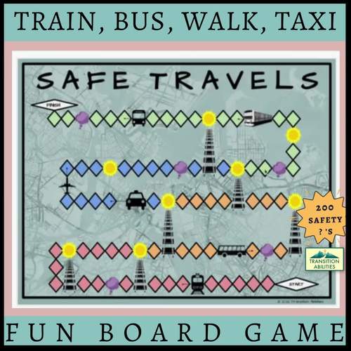 Fun Community Safety CBI Travel BOARD GAME | SPED Life Skills Activity