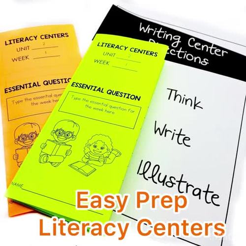Easy Prep Literacy Centers | Autofill Literacy Centers Template | TPT