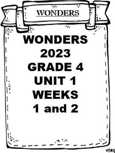 McGraw-Hill Wonders 2023 Grade 4 All Units I Can Statements Objectives