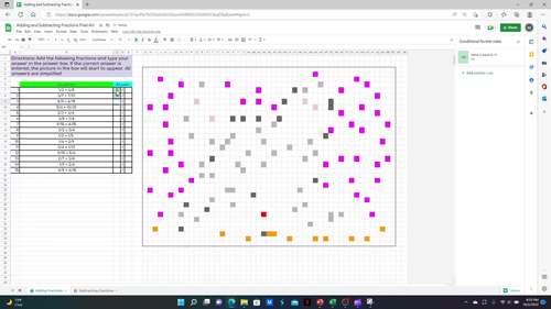 Fraction Operations Activities - Task Cards, Pixel Art, Mazes, Notes