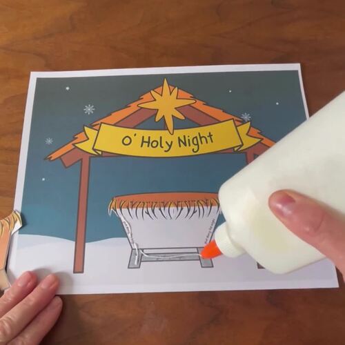 Baby Jesus Christmas Nativity Craft, O Holy Night Cut and Paste Scene ...