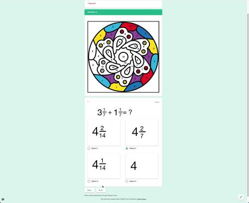Add & Subtract Fractions Like & Unlike Denominators Digital Math Coloring