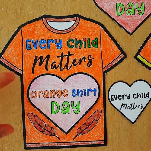 Orange Shirt Day Bulletin Board Craft Coloring Pages and Writing Activities