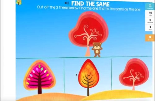 Same and Different Visual Discrimination digital cards | Fall Trees