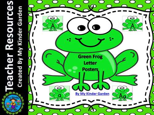 Green Frog Alphabet Uppercase and Lowercase Letter Posters Word Wall ...