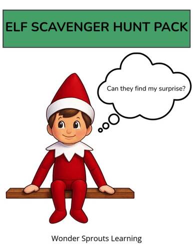 Elf Scavenger Hunt | Holiday Literacy Activity | Christmas Morning Game