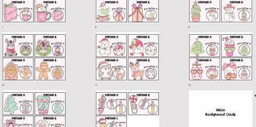 Christmas Theme Partner Pairing Cards - Classroom Management | TPT