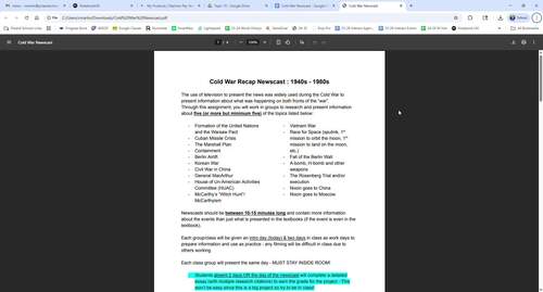 Cold War Newscast - Project by World History Tool Kit | TPT