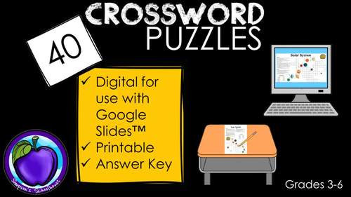 Digital (Interactive) & Printable Crossword Puzzles *Distance Learning*