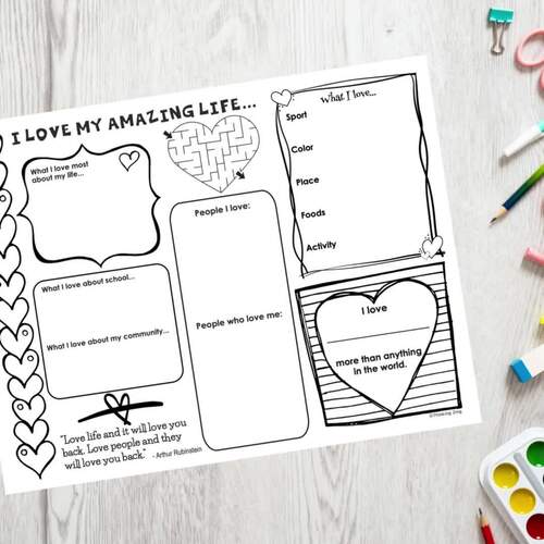 Valentines Day Student Journal - Valentines Activity Pages - Quick Writes
