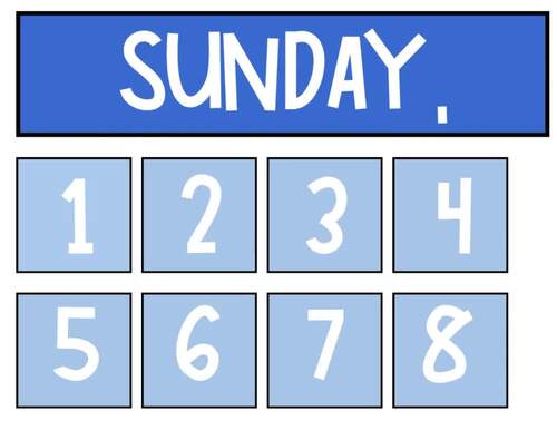 Blue Flip Calendar with Two Fonts and Editable Version l Blue Calendar