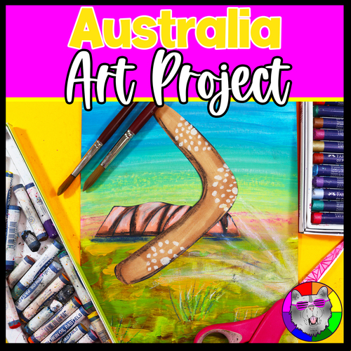 Australian Art Project Outback Boomerang Uluru Landscape Art Lesson ...