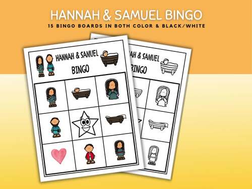 Hannah and Samuel Bingo Game | God Answers Prayers Bible Activity | 1 ...