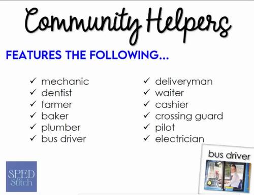 Community Helper Scenario Task Cards Set #2 for Speech Autism SPED Students
