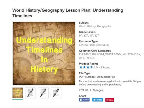 World History/Geography Lesson Plan: Understanding Timelines | TPT