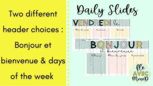 French Daily Slides - Pastel Theme by FLE avec MmeD | TPT