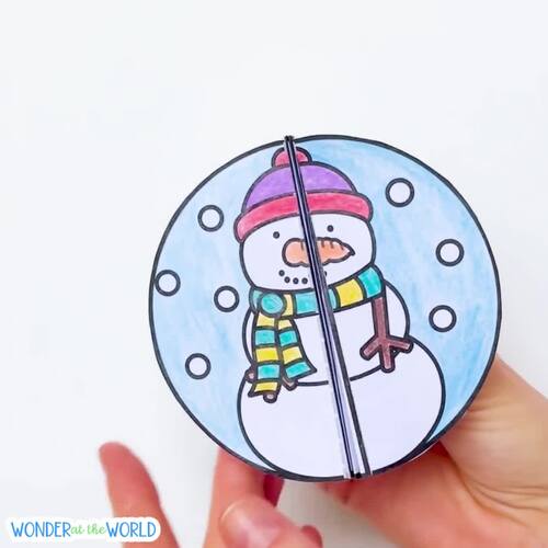 How to build a snowman sequence and fold cut and paste winter craft ...