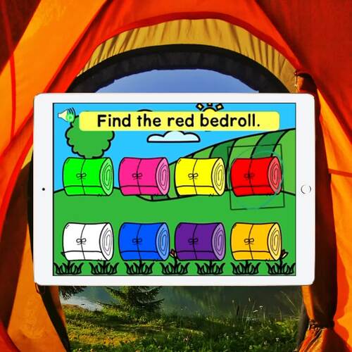 Find the RED Color Recognition | BOOM CARDS with audio | Camping Trip