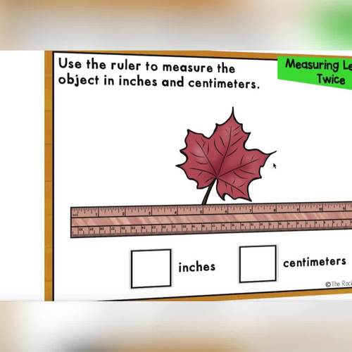 Fall Measure it Twice BOOM™ Cards Standard 2.MD.2 by The Rocket Resource