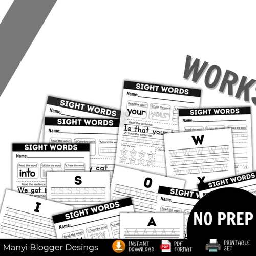 ESL Back to School Sight Words and Alphabet Worksheets- Morning Work ...