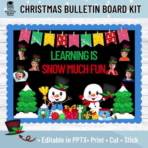 Christmas Snowman Bulletin Board Kit | Learning Is Snow Much Fun Decor