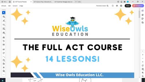 Ultimate ACT Prep BUNDLE: Full Course & Activities ALL Subjects & Science!