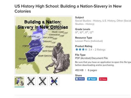 US History High School: Building a Nation-Slavery in New Colonies