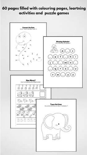 Safari Zoo Animals Activity Coloring Sheets, Jungle Themed Fun Learning ...