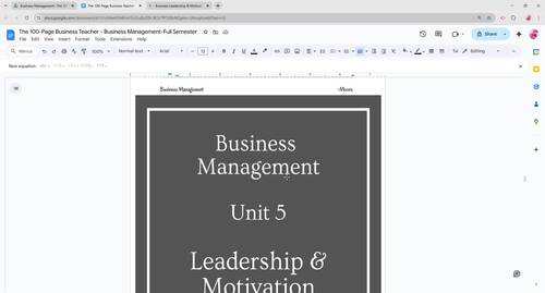 Business Leadership Styles & Motivational Theories / Complete Unit