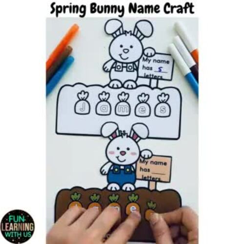 Spring Bunny Name Crafts | Seasonal Editable Name Activity | TPT