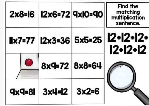 Multiplication with Repeated Addition Mystery Pictures Math Boom Cards