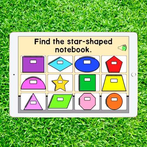 Find the Back to school Shapes | BOOM CARDS with audio | STAR | TPT