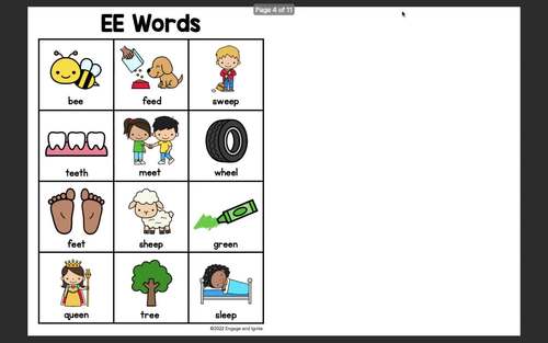 Long Vowel Word Mats - Picture Dictionary by Engage and Ignite | TPT
