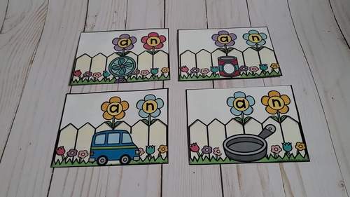 Spring Flower CVC Word Families by Running Turtle Resources | TpT