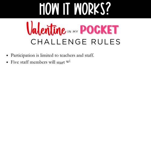 Valentine's Day Teacher Appreciation Staff Team Building Pocket Heart Game