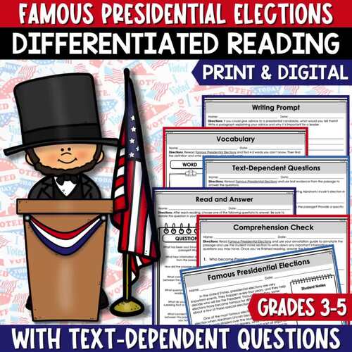 Presidential Elections Differentiated Close Reading Passage ...