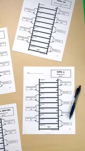 Morphology Word Ladders: PREFIXES & SUFFIXES Word Chaining - No-Prep (SOR)