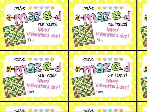 Maze Puzzle (Fidget Toy) Valentine's Day Gift Tag-You've a-maze-d my ...